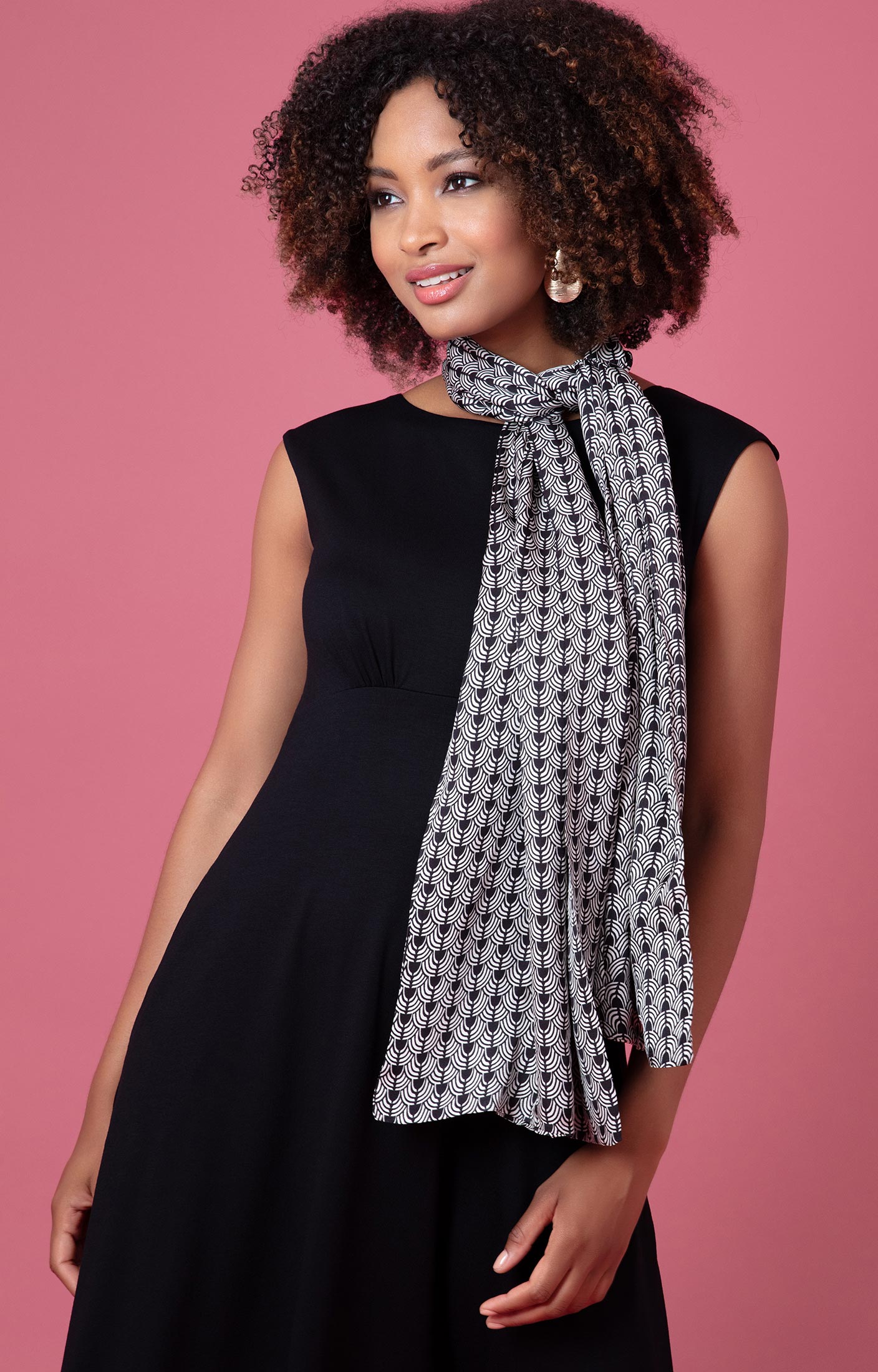 Phoebe Satin Scarf (Art Deco Black and White) - Evening Dresses ...