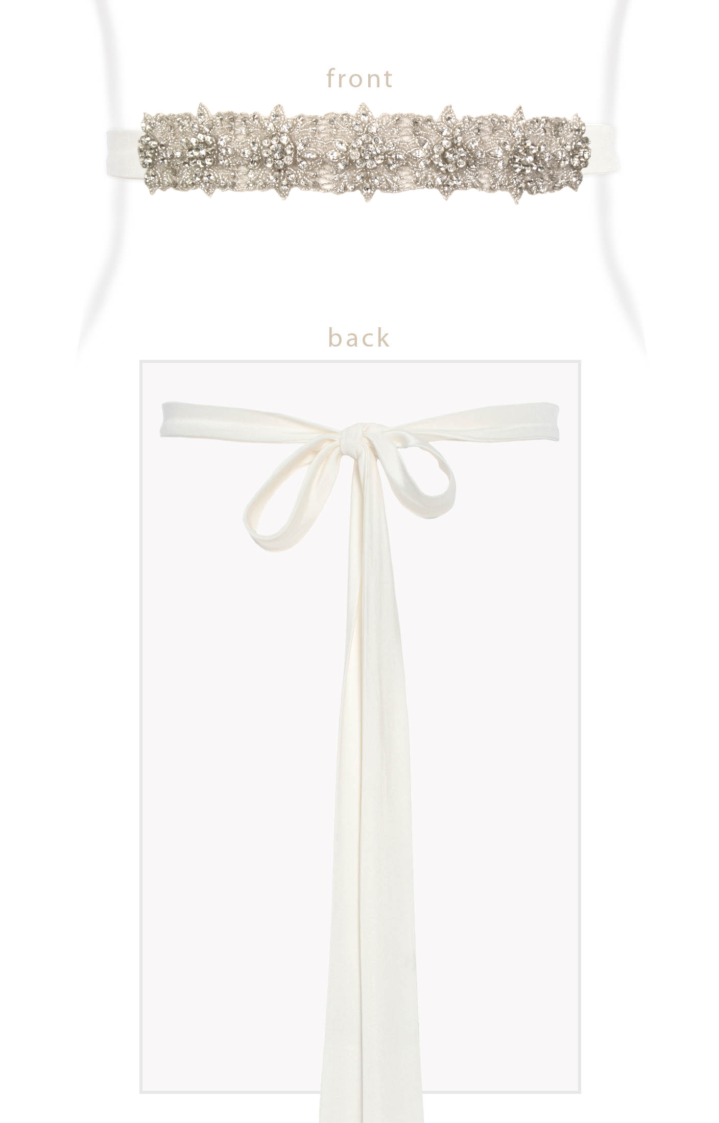 Constellation Bridal Sash Ivory Silk Tails - Evening Dresses, Occasion ...